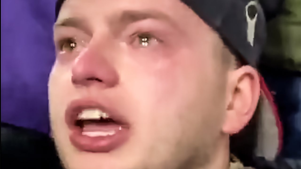 Baltimore Ravens win had one New England Patriots fan in tears (Video)