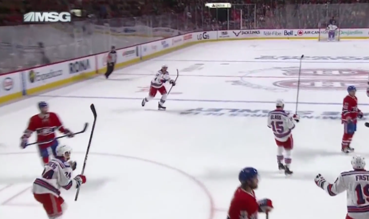 New York Rangers' Tanner Glass Strikes First in Montreal (Video)