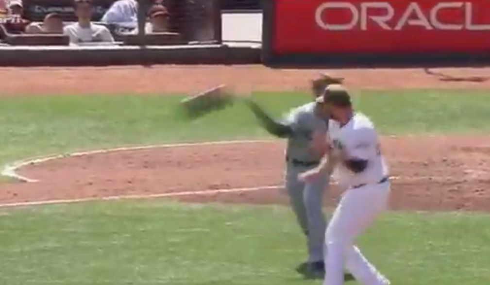 Bryce Harper Charges Mound, Fails Miserably On Helmet Throw (Video)