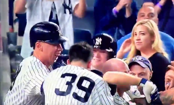 New York Yankees' Aaron Judge Chips his Tooth During Gardy Party (Video)