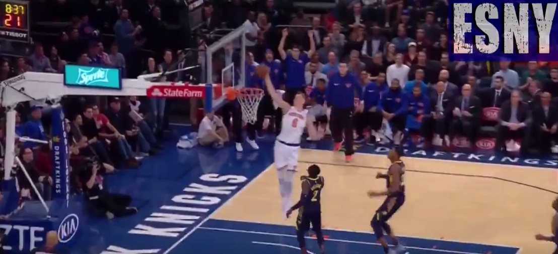 New York Knicks' Kristaps Porzingis Stuns Pacers With Signature Dunk ...